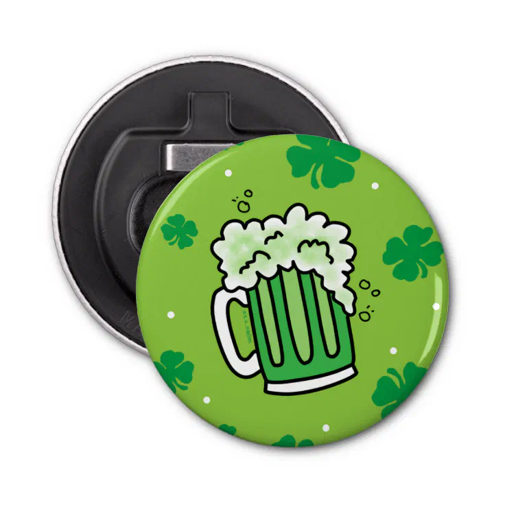 St Patrick's Day Green Beer Pattern Bottle Opener | Zazzle