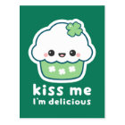 Cute kawaii St Patricks day cupcake Postcard | Zazzle.com
