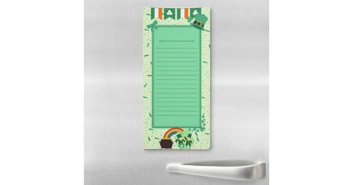 St. Patrick's Day Magnetic Notepad | Zazzle