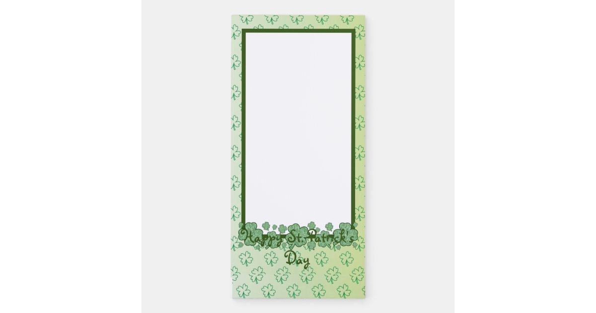 St. Patrick's Day Magnetic Notepad | Zazzle