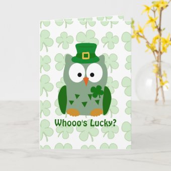 St. Patrick's Day Owl Greeting Card | Zazzle