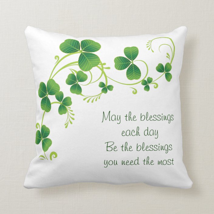 St. Patrick's Day Pillow-May The Blessings Throw Pillow | Zazzle.com