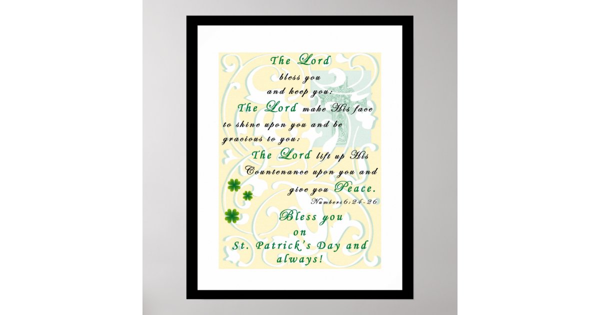 St. Patrick's Day Prayer Blessing Poster | Zazzle