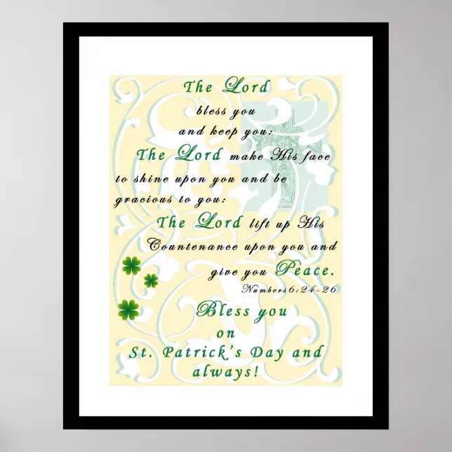St. Patrick's Day Prayer Blessing Poster | Zazzle