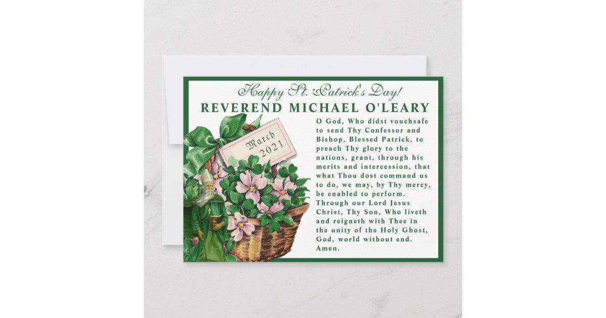 St. Patricks Day Religious Prayer Shamrocks Card | Zazzle