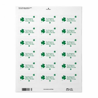 ST. PATRICK'S DAY / Shamrock Labels | Zazzle