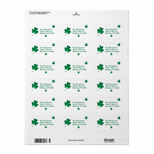 ST. PATRICK'S DAY / Shamrock Labels | Zazzle