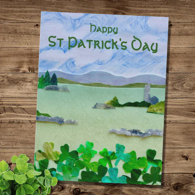 St Patrick's Day Shamrock Landscape Postcard | Zazzle