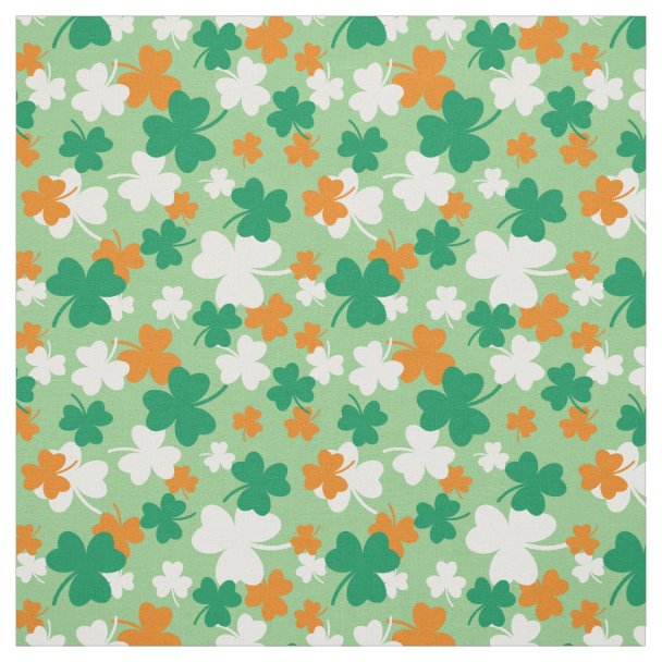 Shamrock Pattern | Irish Flag Fabric | Zazzle