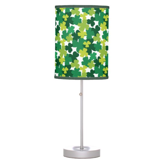 St. Patrick's Day Shamrock Pattern Table Lamp | Zazzle.com
