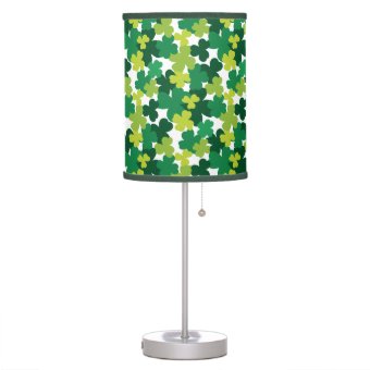 St. Patrick's Day Shamrock Pattern Table Lamp | Zazzle