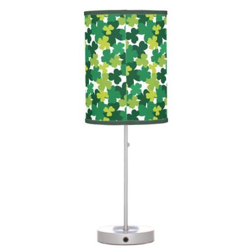 St. Patrick's Day Shamrock Pattern Table Lamp | Zazzle