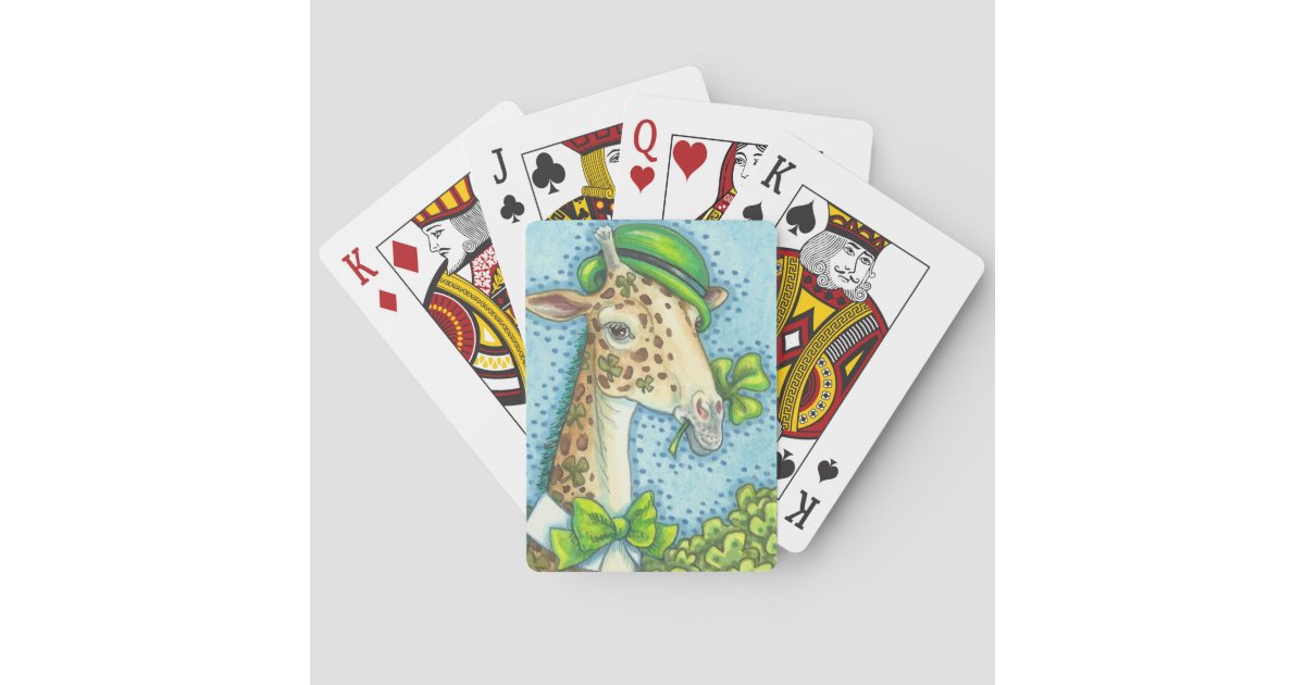 ST. PATRICK'S IRISH GIRAFFE PLAYING CARDS Poker | Zazzle