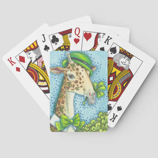 ST. PATRICK'S IRISH GIRAFFE PLAYING CARDS Poker | Zazzle