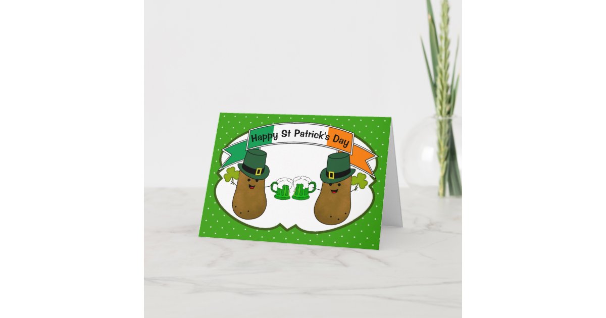 St Patrick's Irish Potato Personalized Card | Zazzle