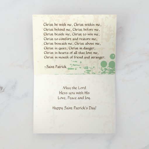 St. Patrick's Prayer, Christ Within Me Card | Zazzle