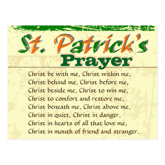 St. Patrick's Prayer, Christ Within Me Postcard | Zazzle.com