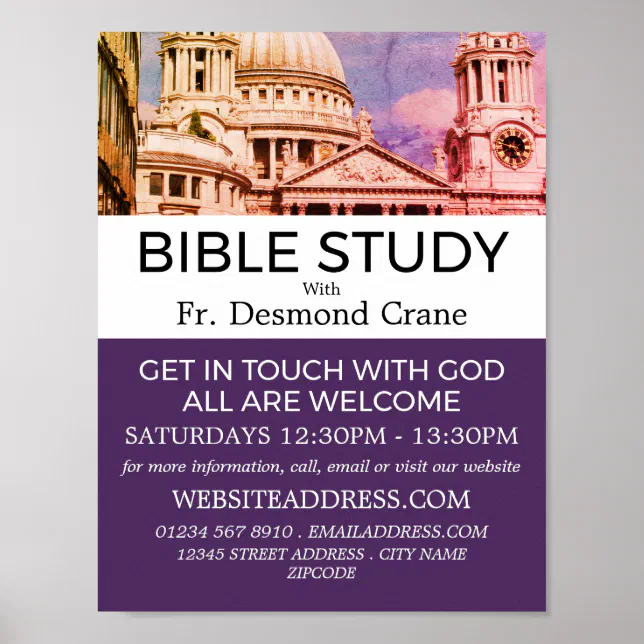 St Paul's Cathedral, Christian Bible Class Advert Poster | Zazzle