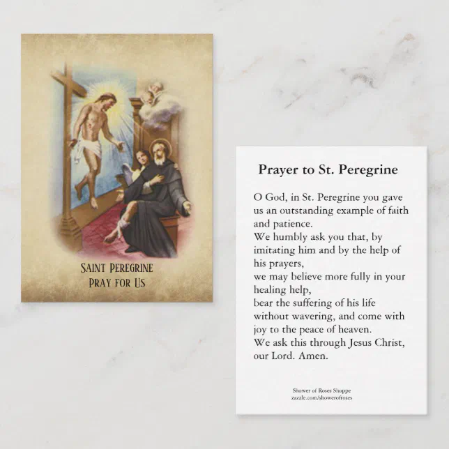 St. Peregrine Patron Saint of Cancer Holy Card | Zazzle