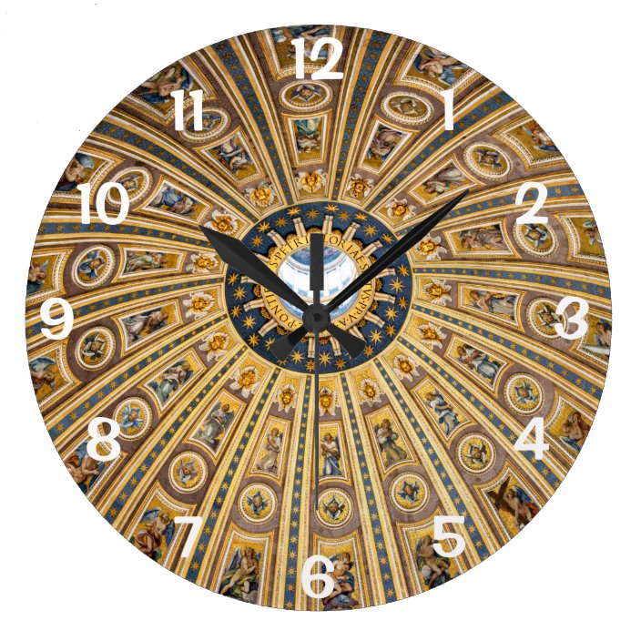St. Peter's Basilica Dome - Vatican, Rome, Italy Large Clock | Zazzle.com