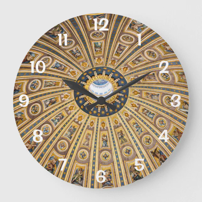 St. Peter's Basilica Dome - Vatican, Rome, Italy Large Clock | Zazzle