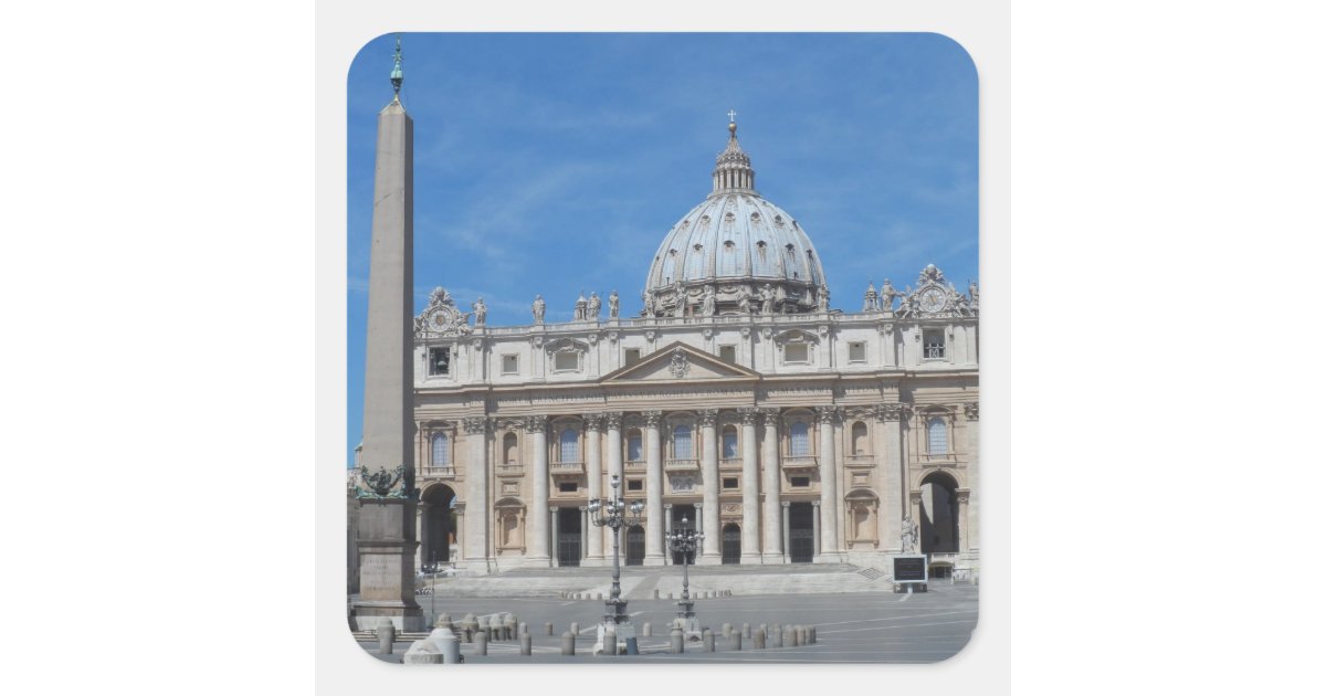 St Peter's Basilica- Vatican City Square Sticker | Zazzle