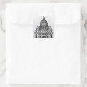 St. Peter's, Rome, engraved by C. Campbell Square Sticker | Zazzle