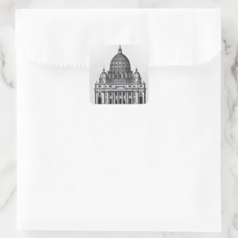 St. Peter's, Rome, engraved by C. Campbell Square Sticker | Zazzle