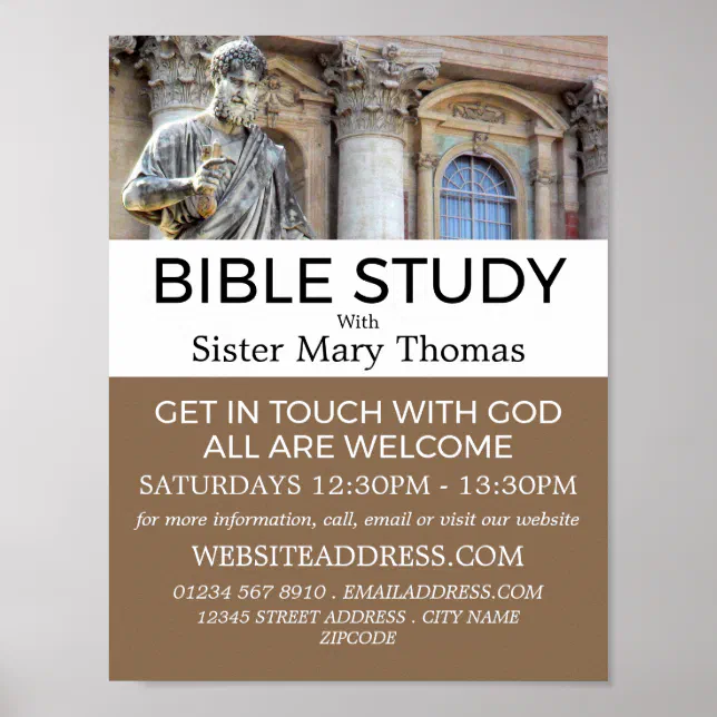 St. Peter's Square, Christian Bible Class Advert Poster | Zazzle