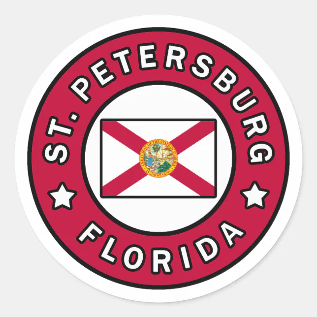 St. Petersburg Florida Classic Round Sticker | Zazzle