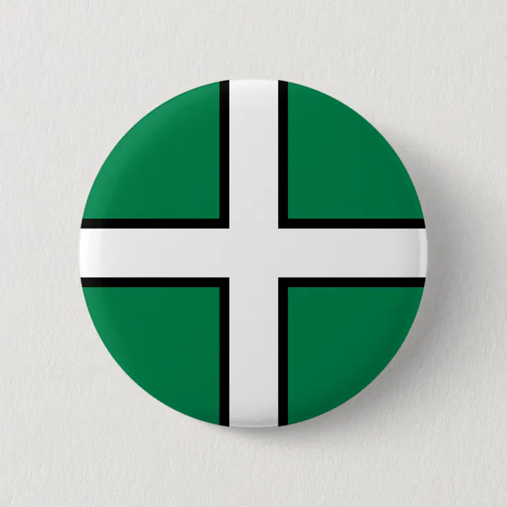 St. Petroc’s flag / Flag of Devon Pinback Button | Zazzle