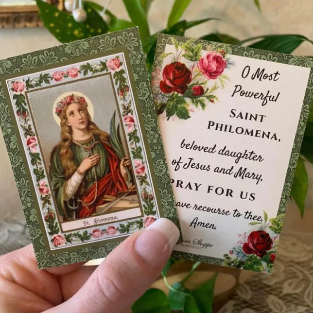 St. Philomena Catholic Religious Saint Prayer Place Card | Zazzle