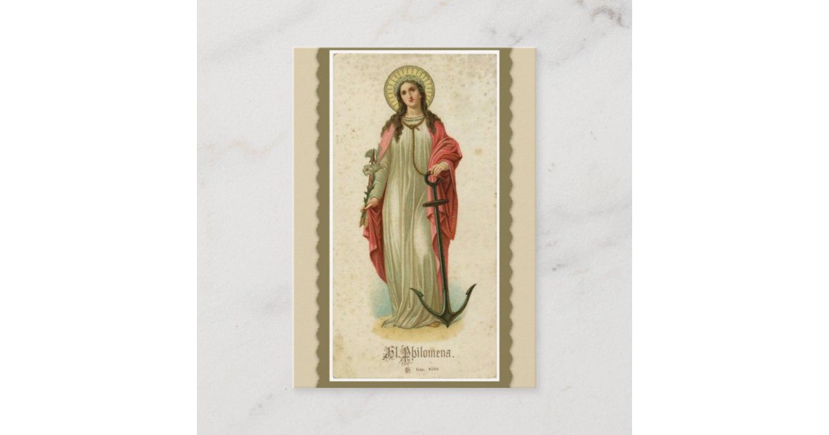 St. Philomena Wonderworker & Martyr Holy Card | Zazzle