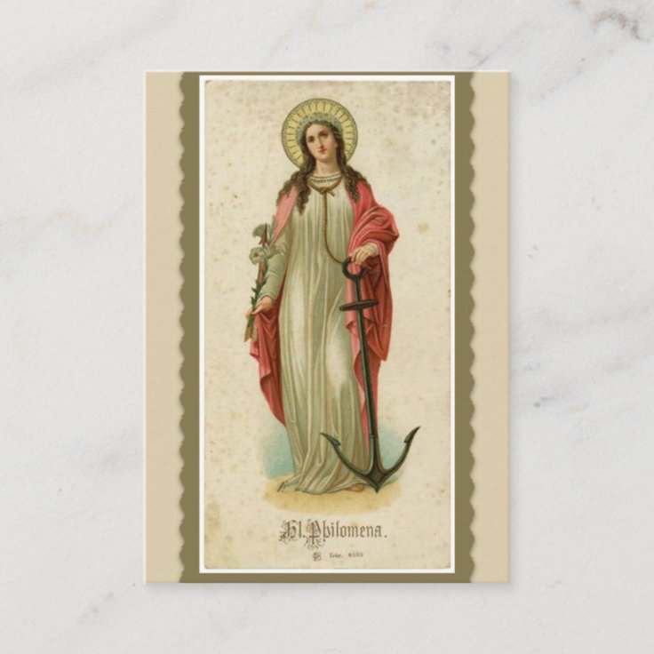 St. Philomena Wonderworker & Martyr Holy Card | Zazzle