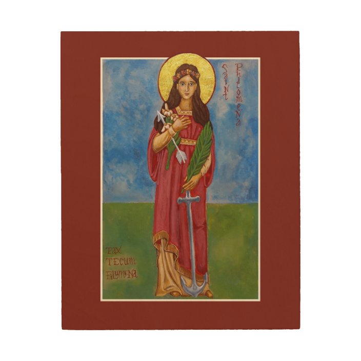 St. Philomena Wood Print Icon - 8" x 10" | Zazzle.com