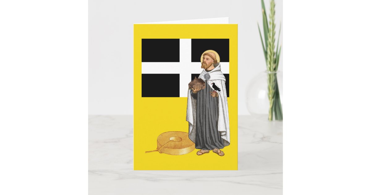 St. Piran of Cornwall (SAE 01) and His Flag Card | Zazzle