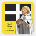 St. Piran of Cornwall (SAE 01) and His Flag Square Sticker | Zazzle