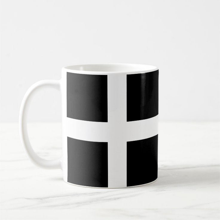 St. Piran’s flag / flag of Cornwall Coffee Mug | Zazzle