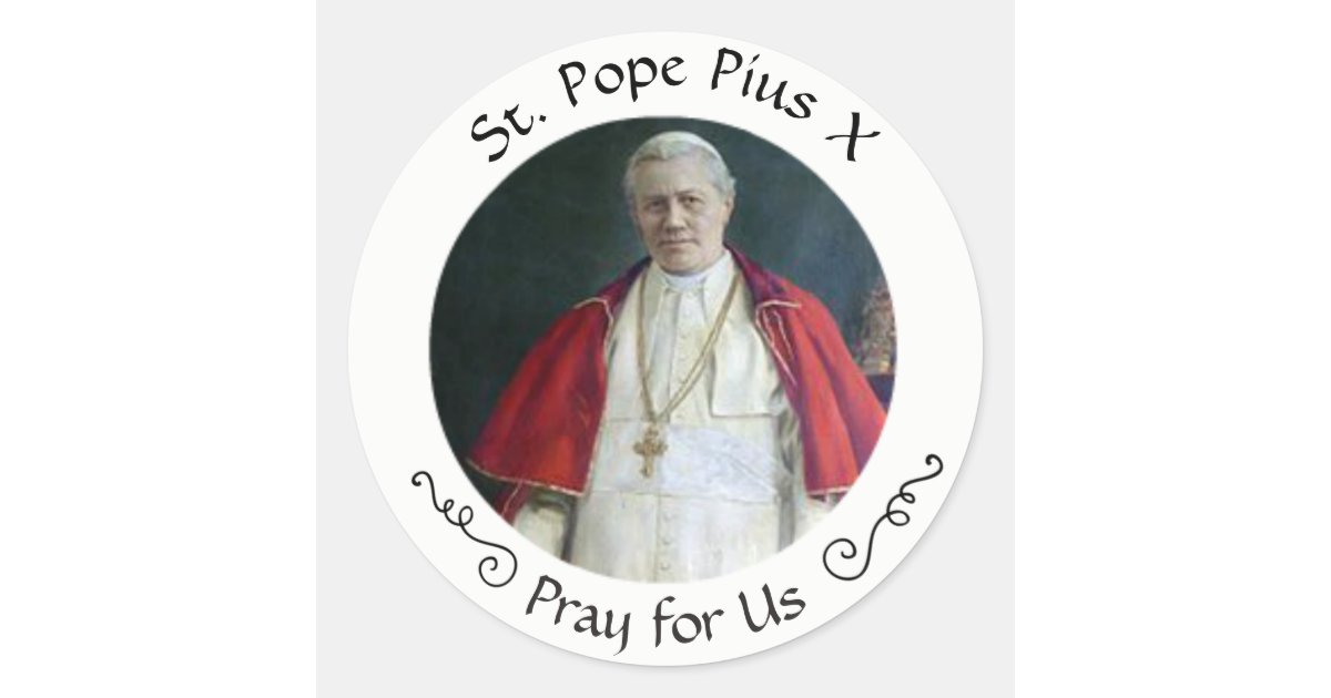 St. Pope Pius X Classic Round Sticker | Zazzle