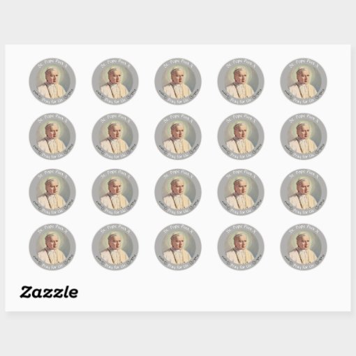 St. Pope Piux X Classic Round Sticker | Zazzle
