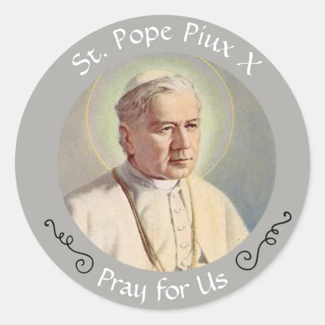 St. Pope Piux X Classic Round Sticker | Zazzle