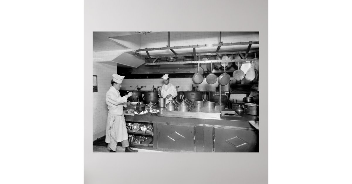 St. Regis Hotel Kitchen, early 1900s Poster | Zazzle