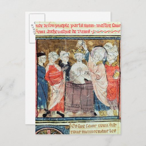 St. Remigius, Bishop of Rheims baptising Postcard | Zazzle