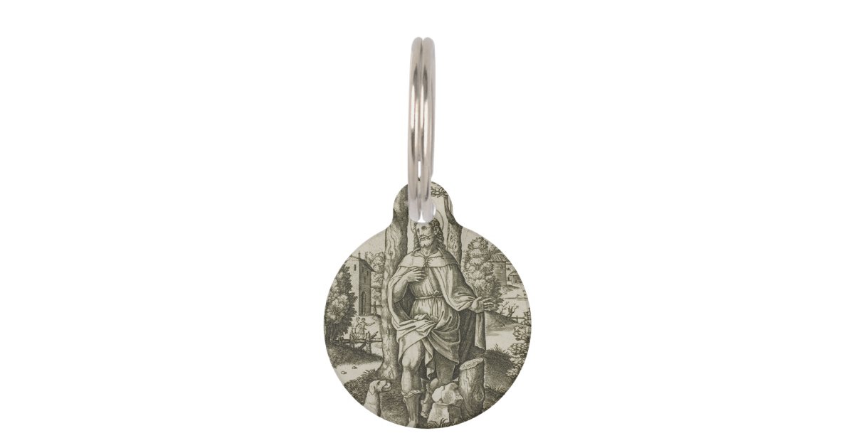 St. Roch Patron Saint of Dogs Personalized Pet ID Tag | Zazzle