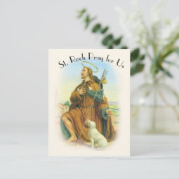 St. Roch Rocco Italian Patron Saint of Dogs Postcard | Zazzle