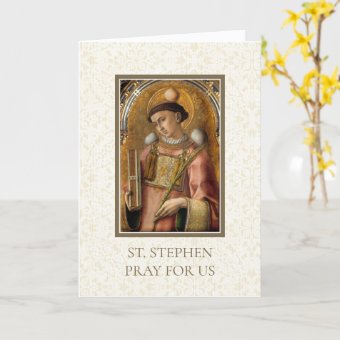 St. Stephen Catholic Patron Saint of Deacons Card | Zazzle