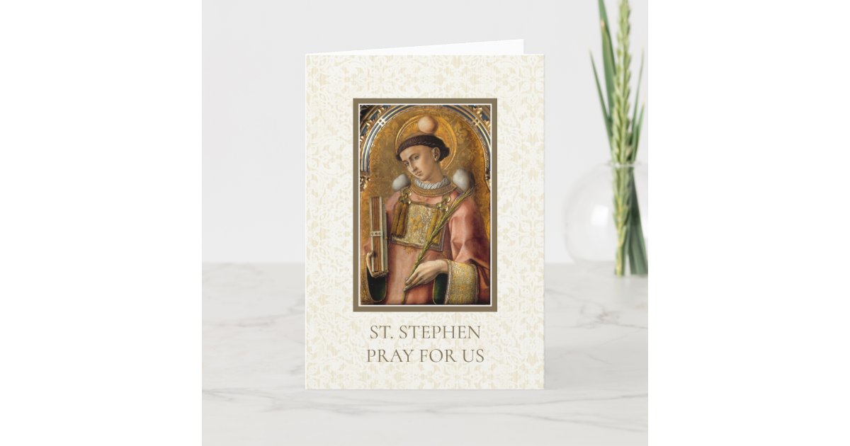 St. Stephen Catholic Patron Saint of Deacons Card | Zazzle
