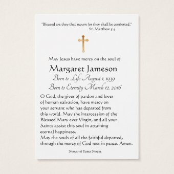 St. Therese Catholic Funeral Memorial Holy Card - | Zazzle