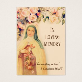 St. Therese Catholic Funeral Memorial Holy Card - | Zazzle
