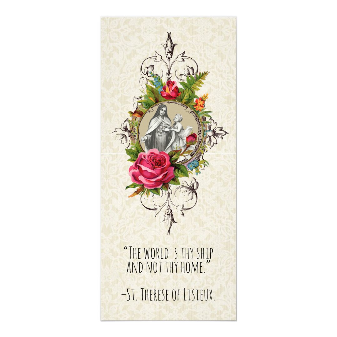 St. Therese Lisieux Catholic Funeral Prayer Card | Zazzle